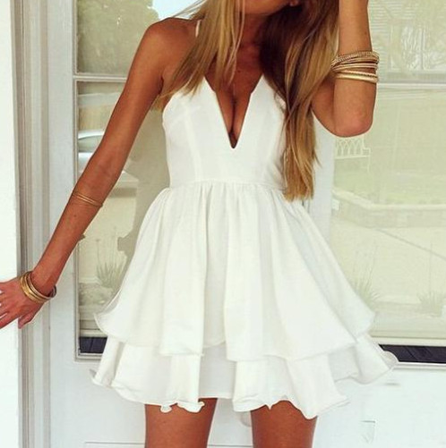 Sexy Tank Chiffon White Dresses, Women Dresses on Luulla